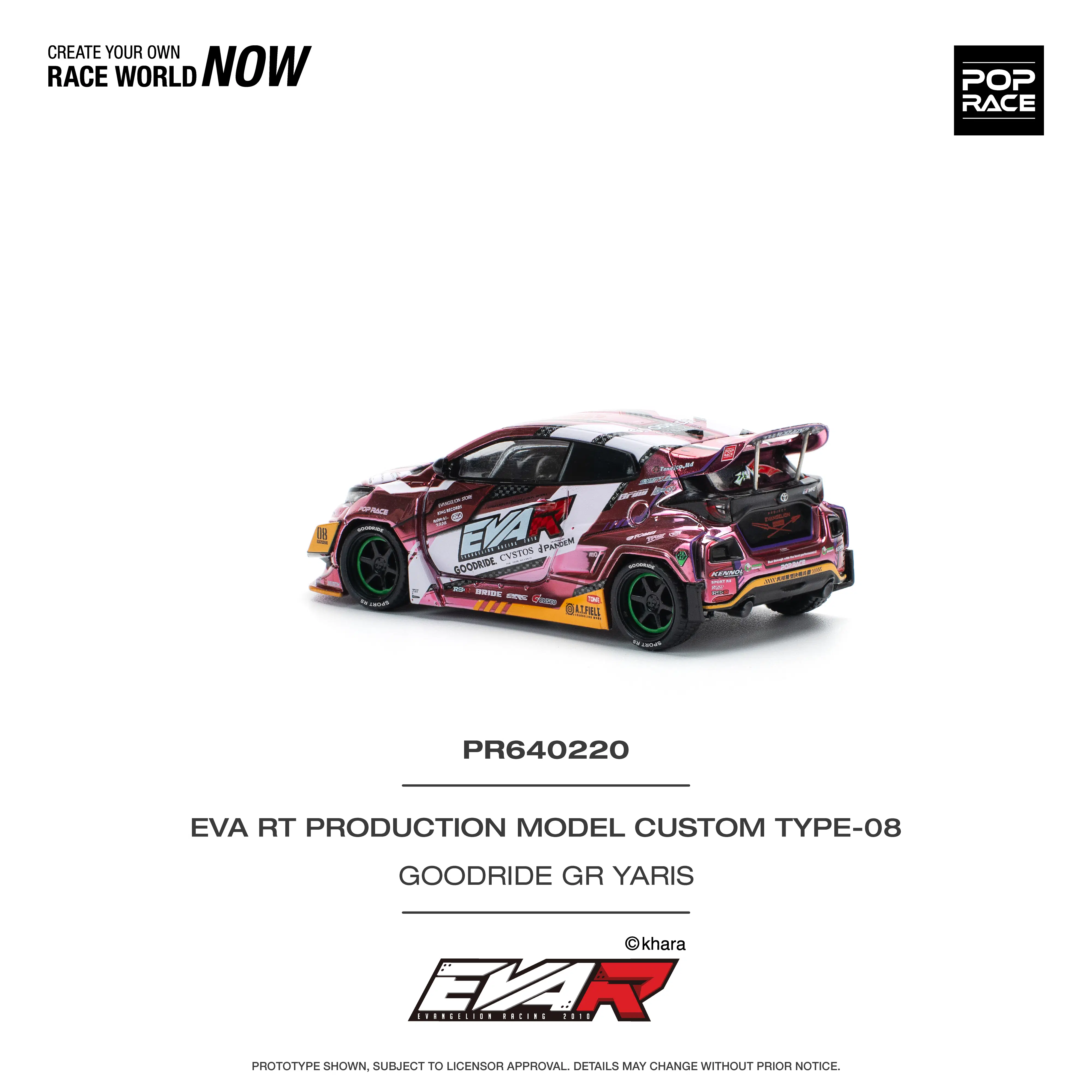Pop Race 1:64 EVA RT Production Model Custom Type-08 Goodride GR Yaris ...