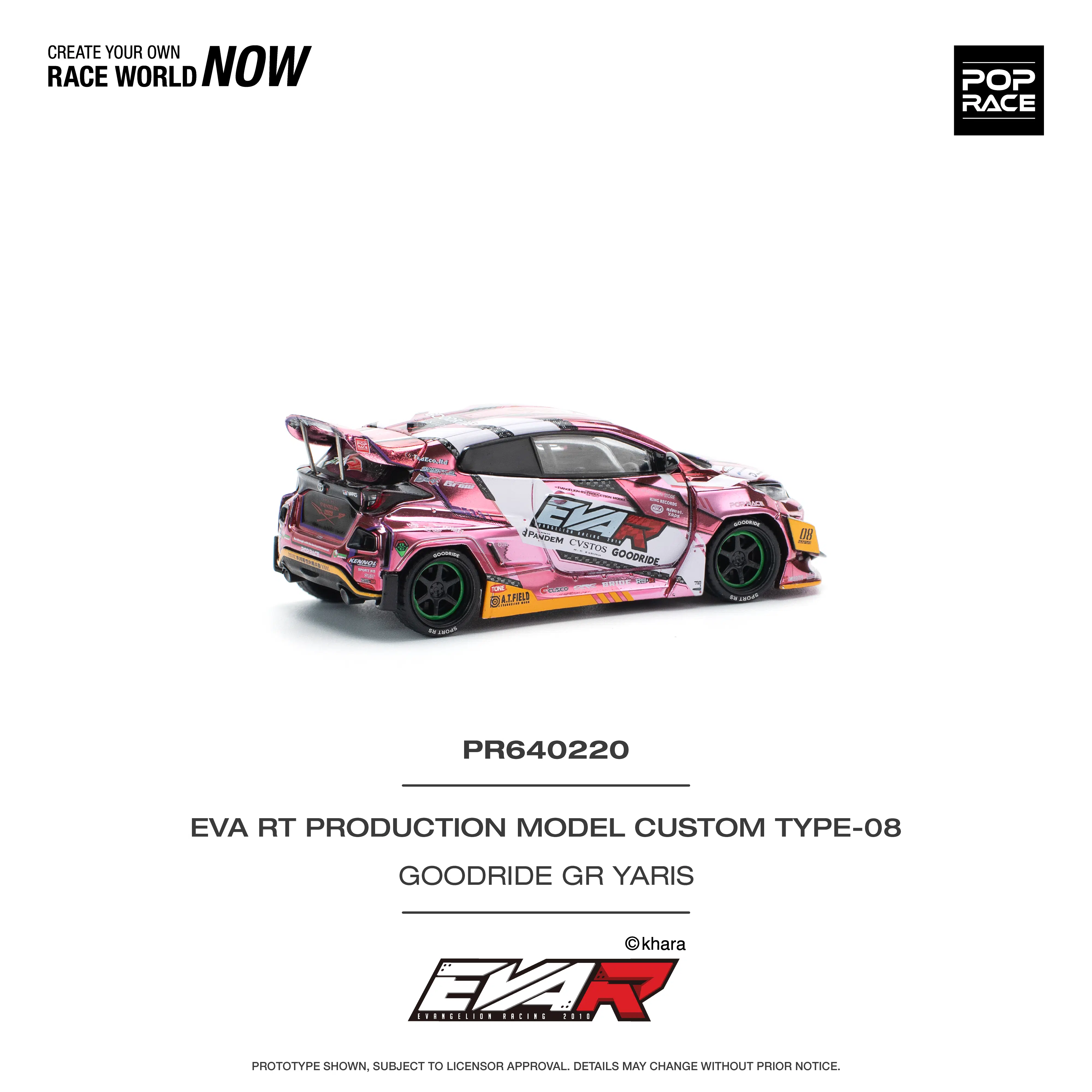 Pop Race 1:64 EVA RT Production Model Custom Type-08 Goodride GR Yaris ...